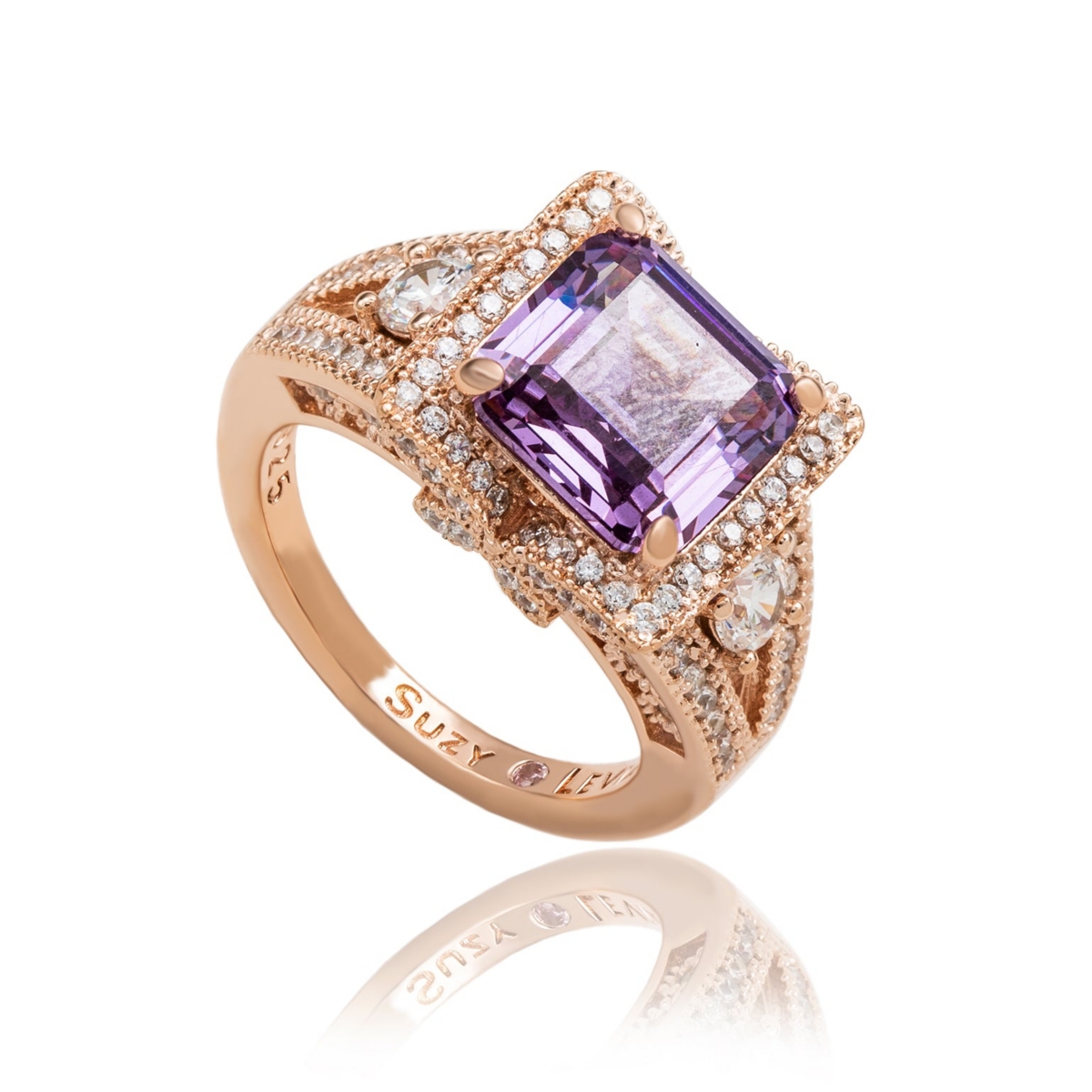 Click here for Suzy Levian Sterling Silver Asscher Cut Cubic Zirc... prices
