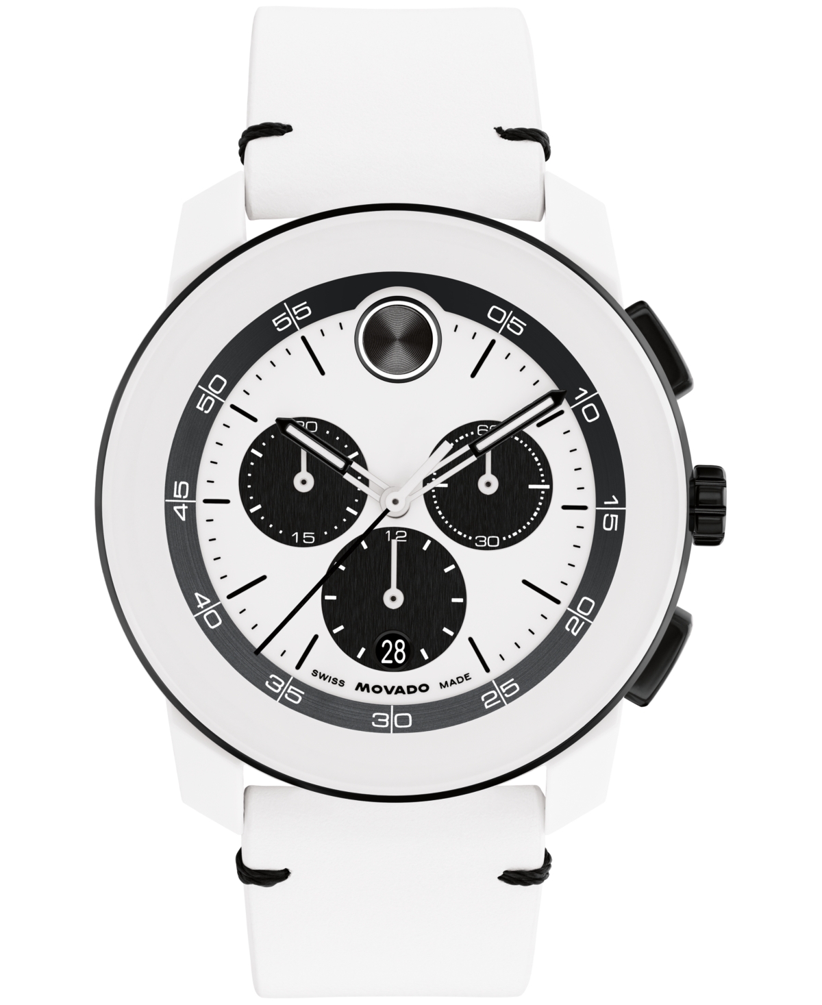 Click here for Movado Mens Bold Tr90 Swiss Quartz Chrono White Le... prices