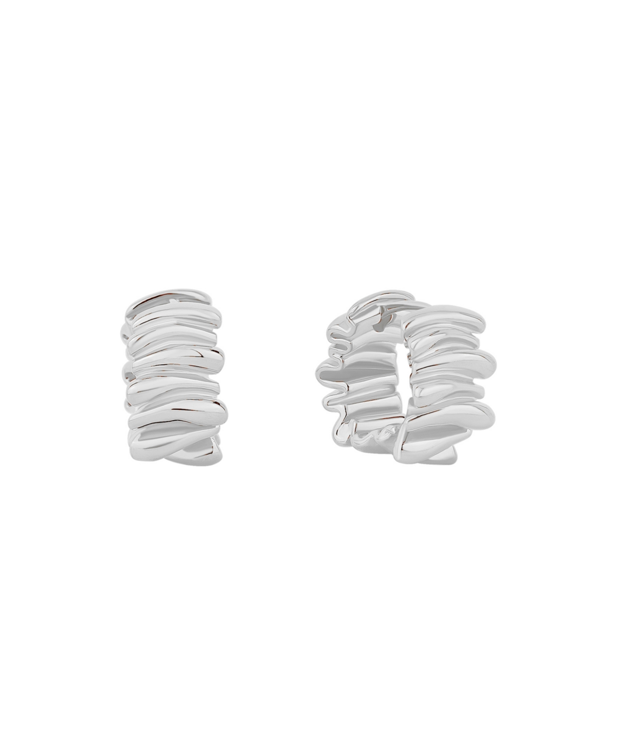 Click here for And Now This Rippled Hinged Hoop Earrings - Silver prices