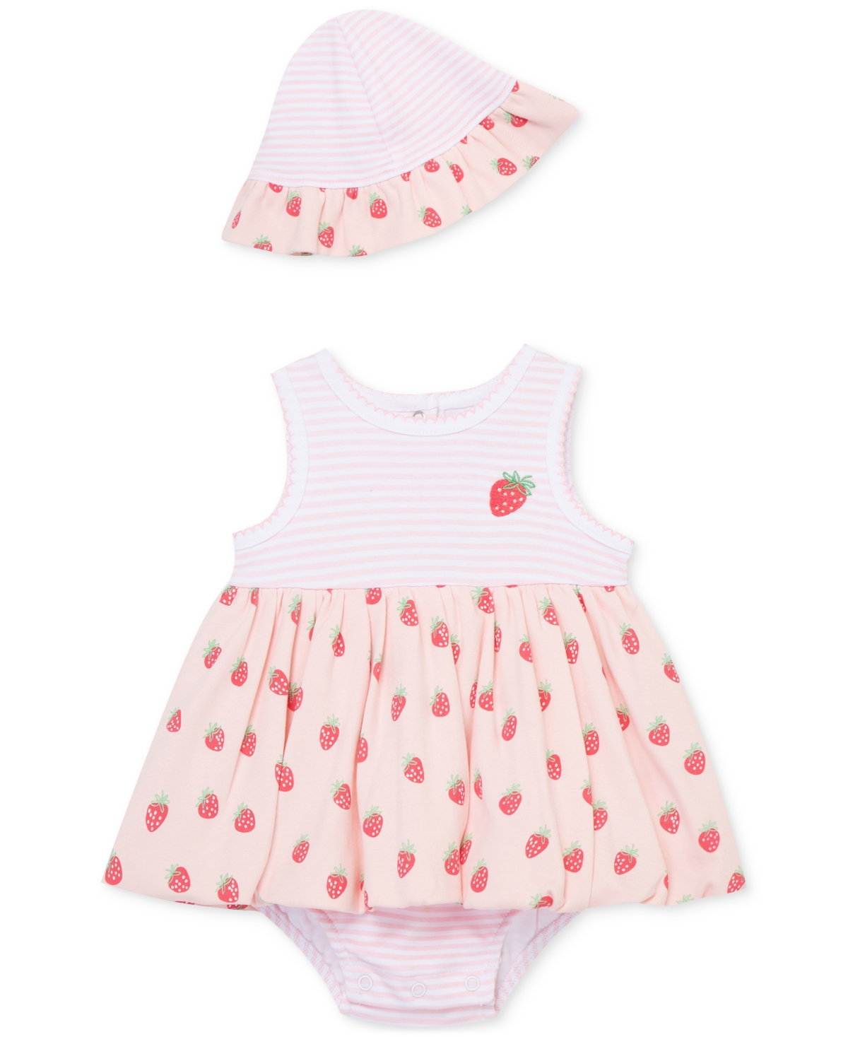 Click here for Little Me Baby Girls Cotton Strawberries Popover B... prices
