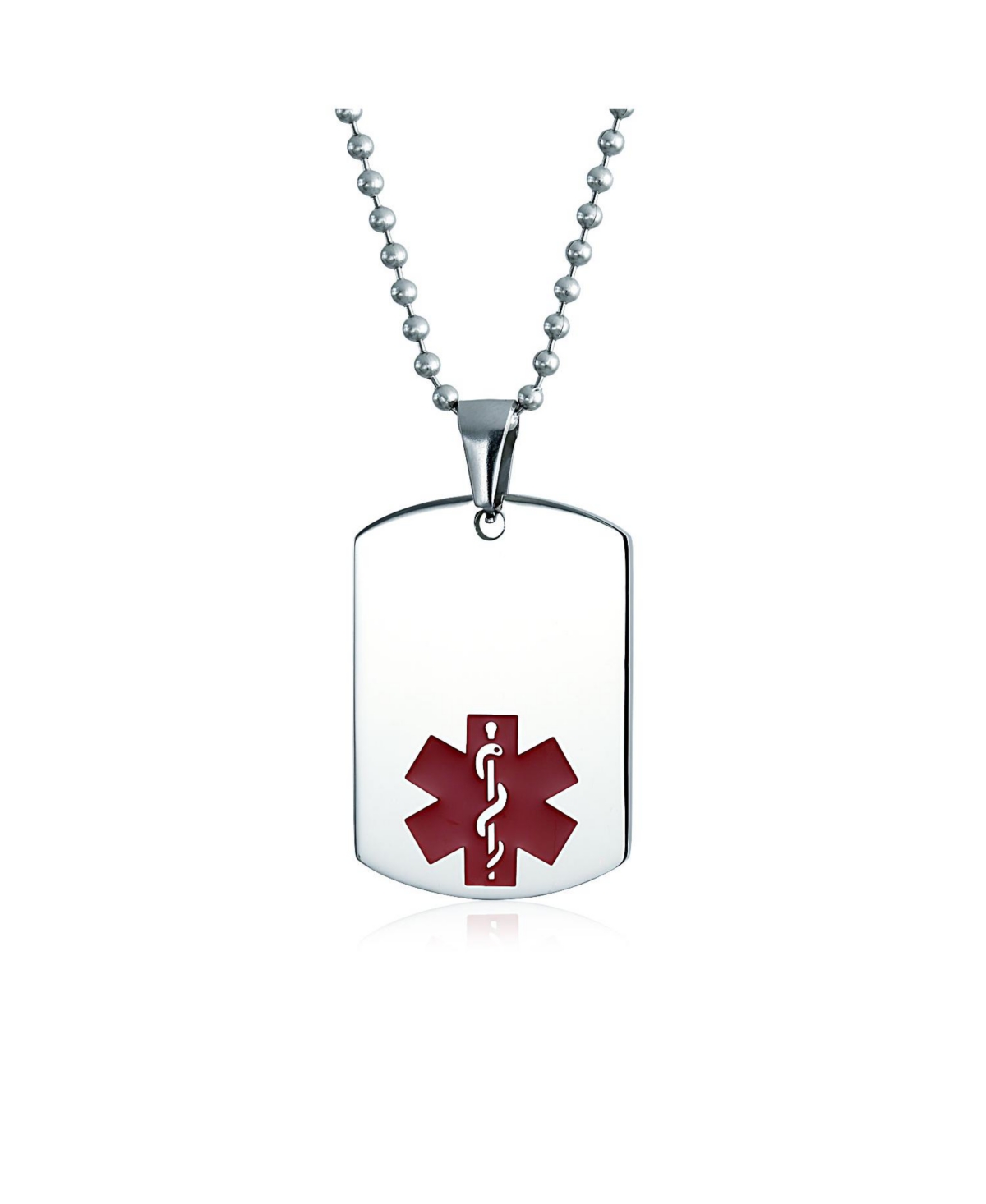 Click here for Bling Jewelry Medical Id Dog Tag Steel Pendant Nec... prices