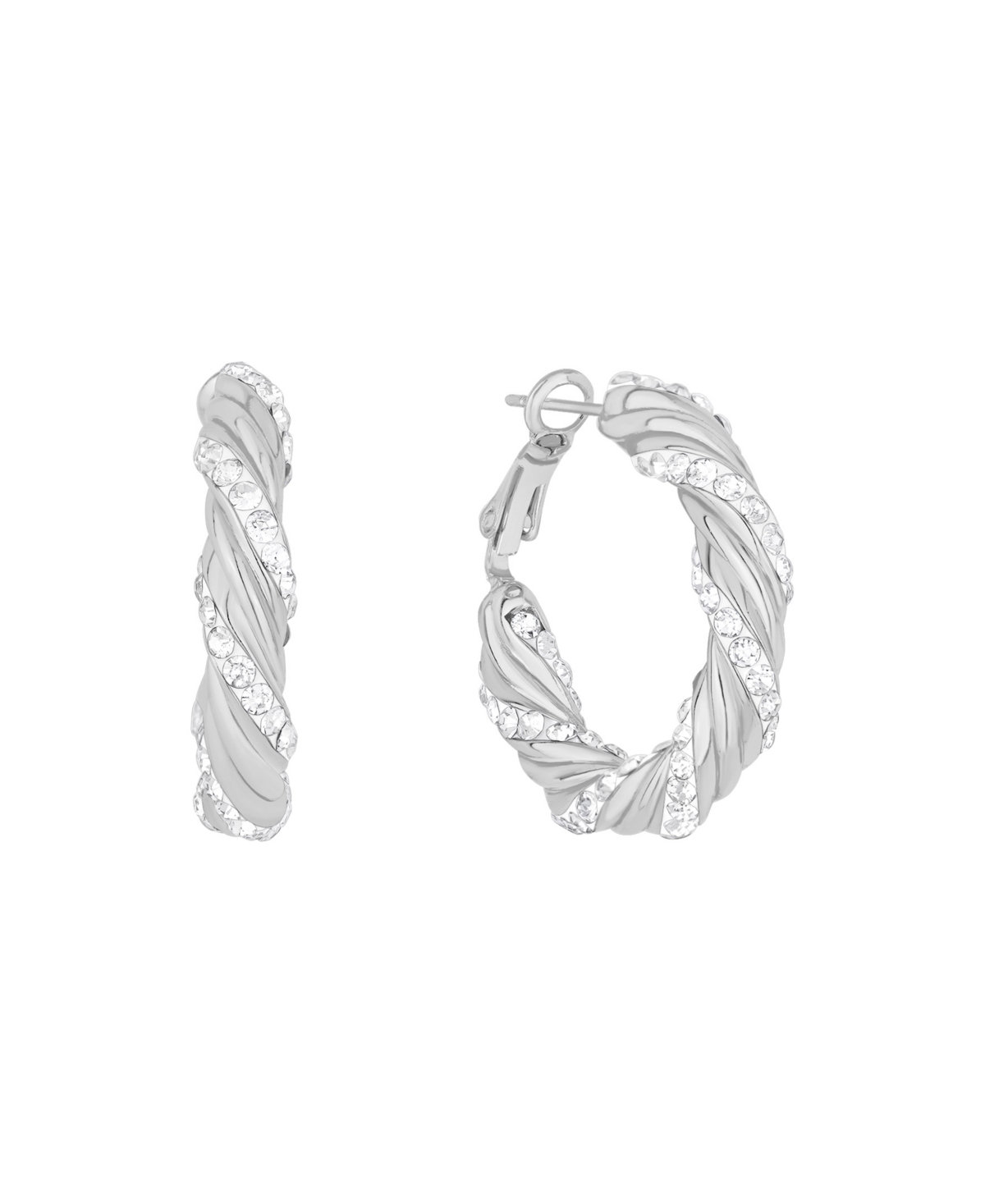 Click here for And Now This Clear Crystal Twist Hoop Earrings - S... prices