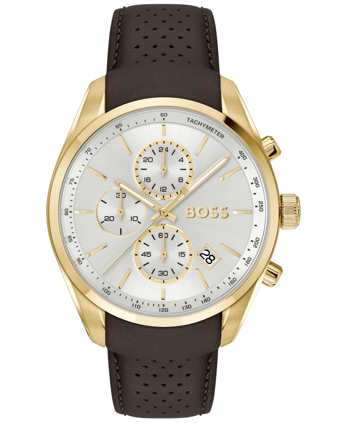 Click here for Hugo Boss Mens Grand Prix 44 Quartz Chronograph Br... prices