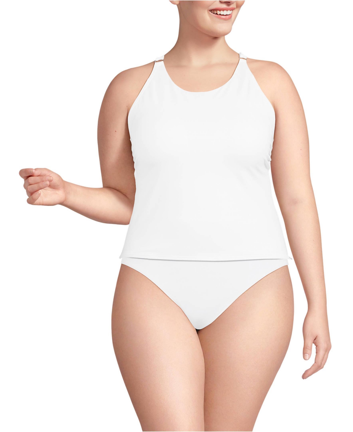 Click here for Lands End Plus Size Tugless High Neck Strappy Back... prices
