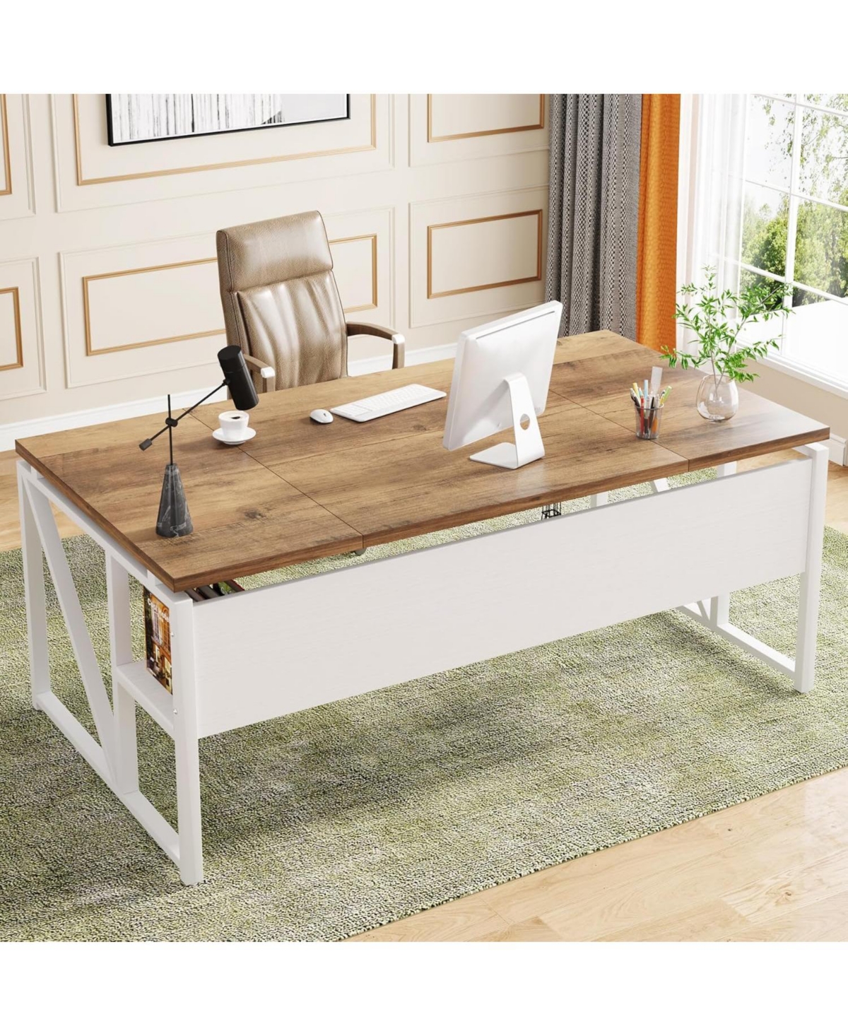 Click here for Tribesigns 63 inches Computer Desk with Bottom Sto... prices