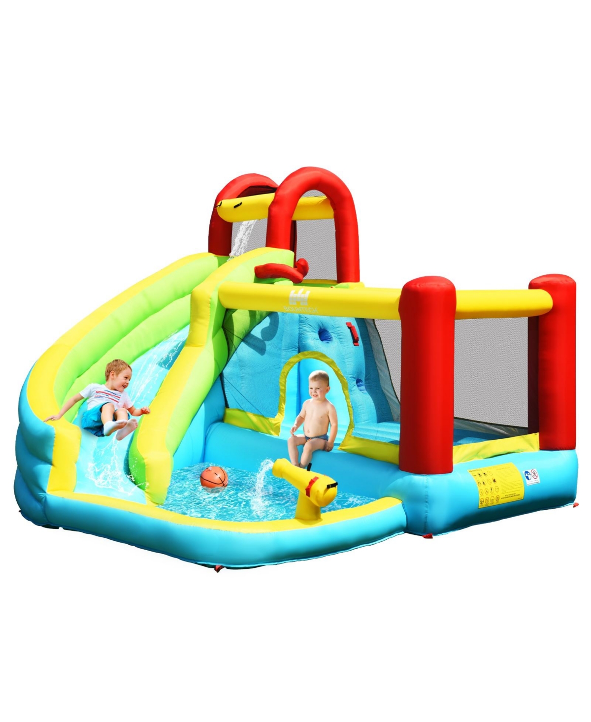 Click here for Inflatable Bounce House with Climbing Wall & Baske... prices