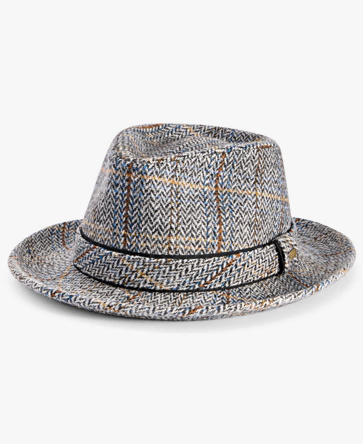 Click here for Scalas Mens Plaid Crown Fedora - Gray prices