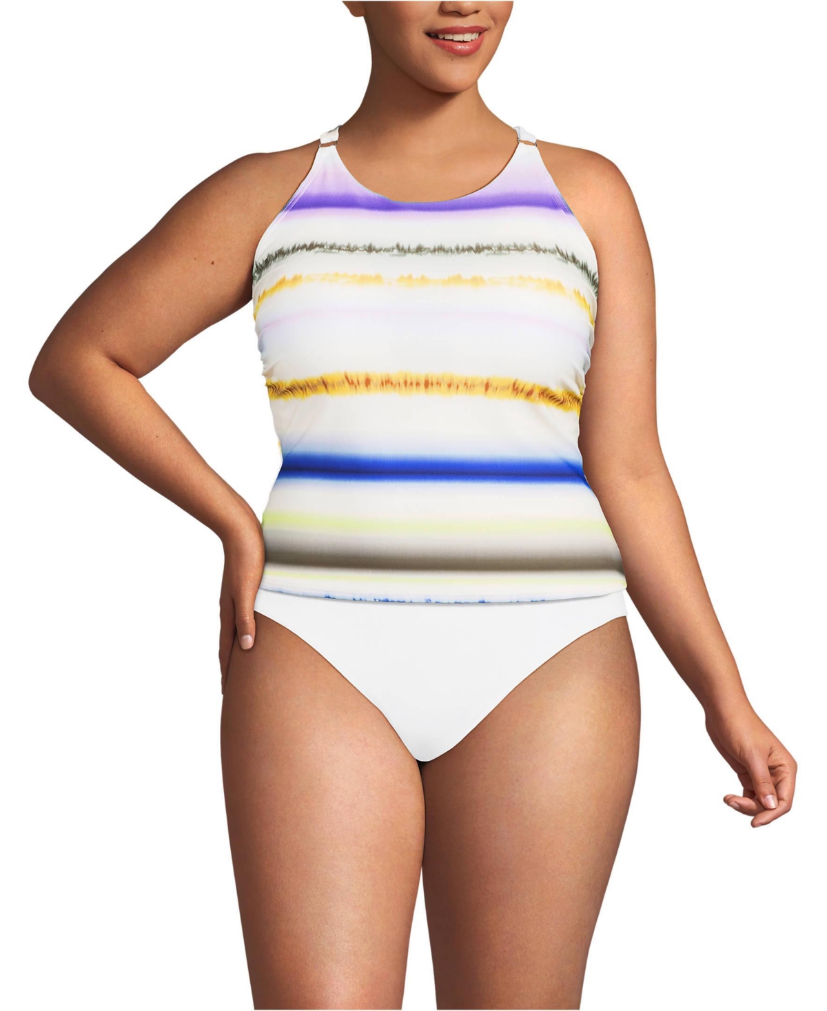 Click here for Lands End Plus Size Tugless High Neck Strappy Back... prices
