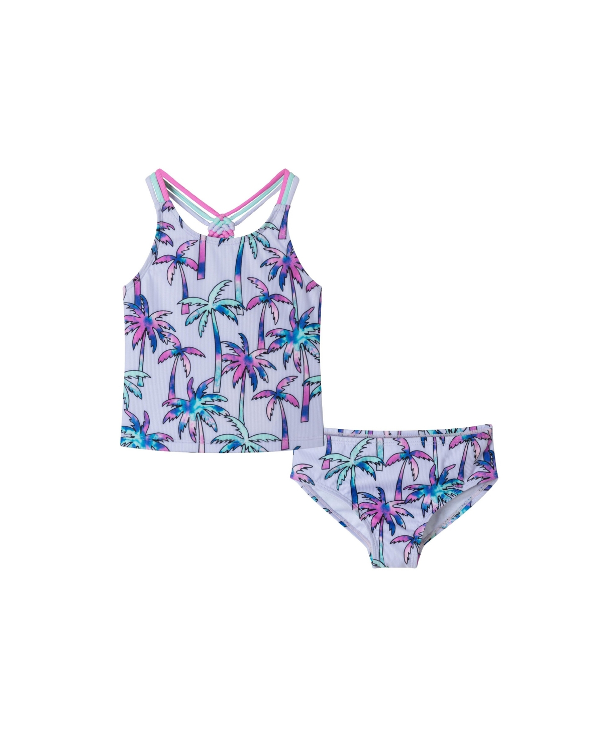 Click here for Toddler/Child Girls Palm Tree Print Rib Tankini w/... prices