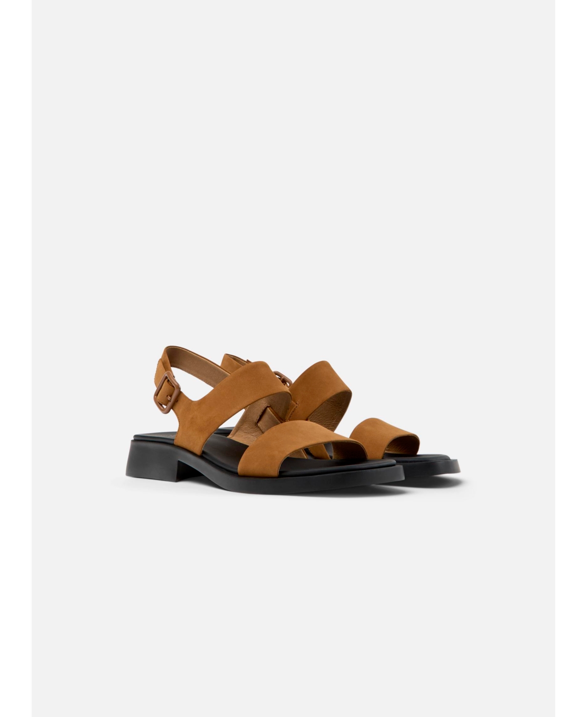 Click here for Camper Dana Nubuck Leather Sandals - Brown prices