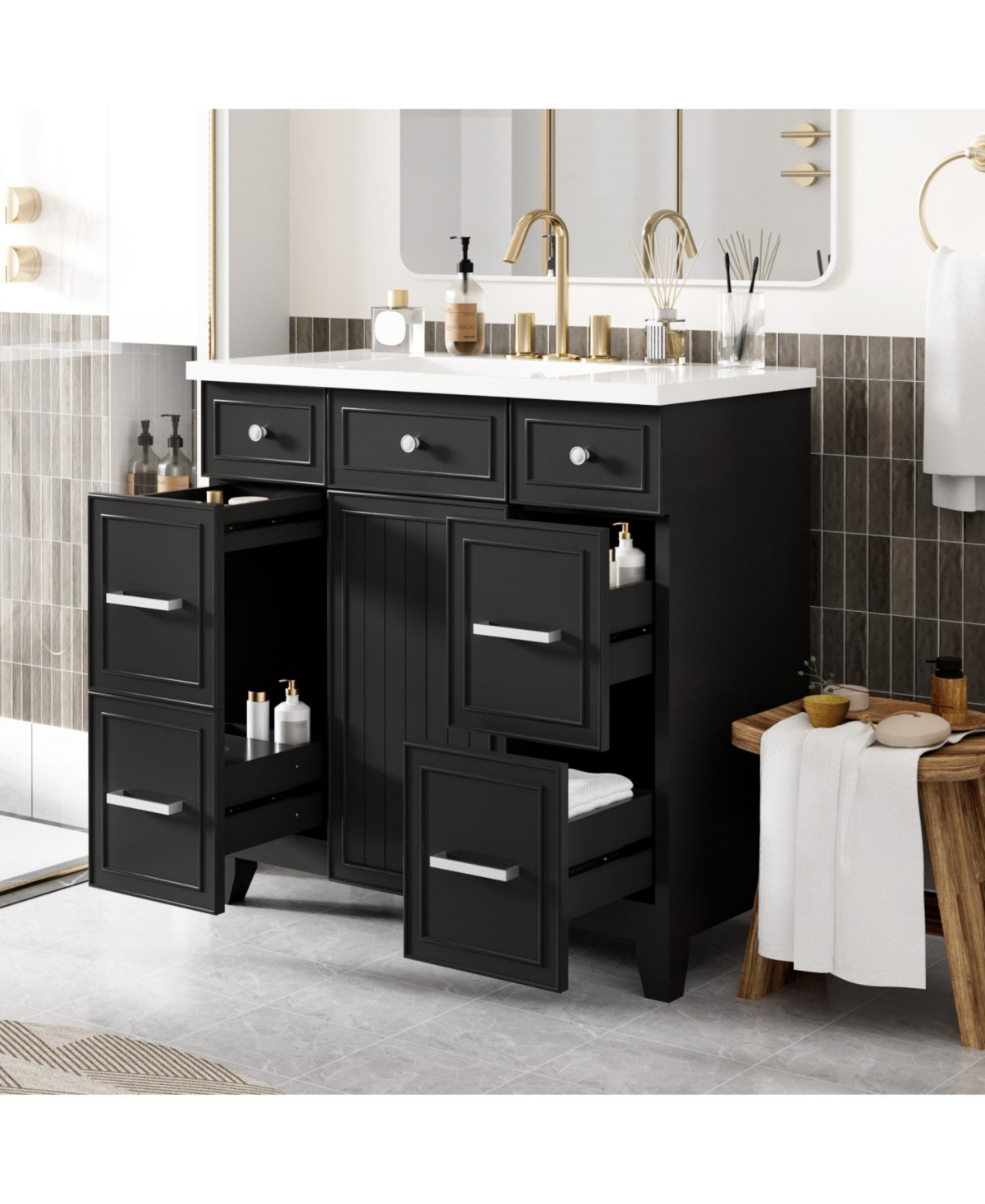 Click here for Streamdale 36" Vanity Set with Sink Black Sha... prices