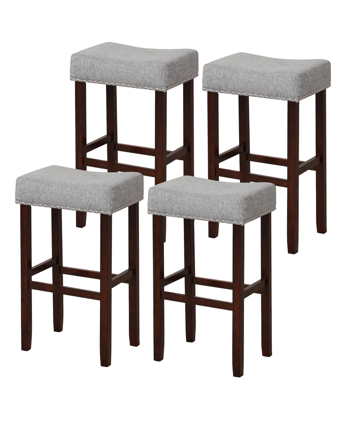 Click here for Gymax Set of 4 Bar Stools Bar Height Saddle Kitche... prices