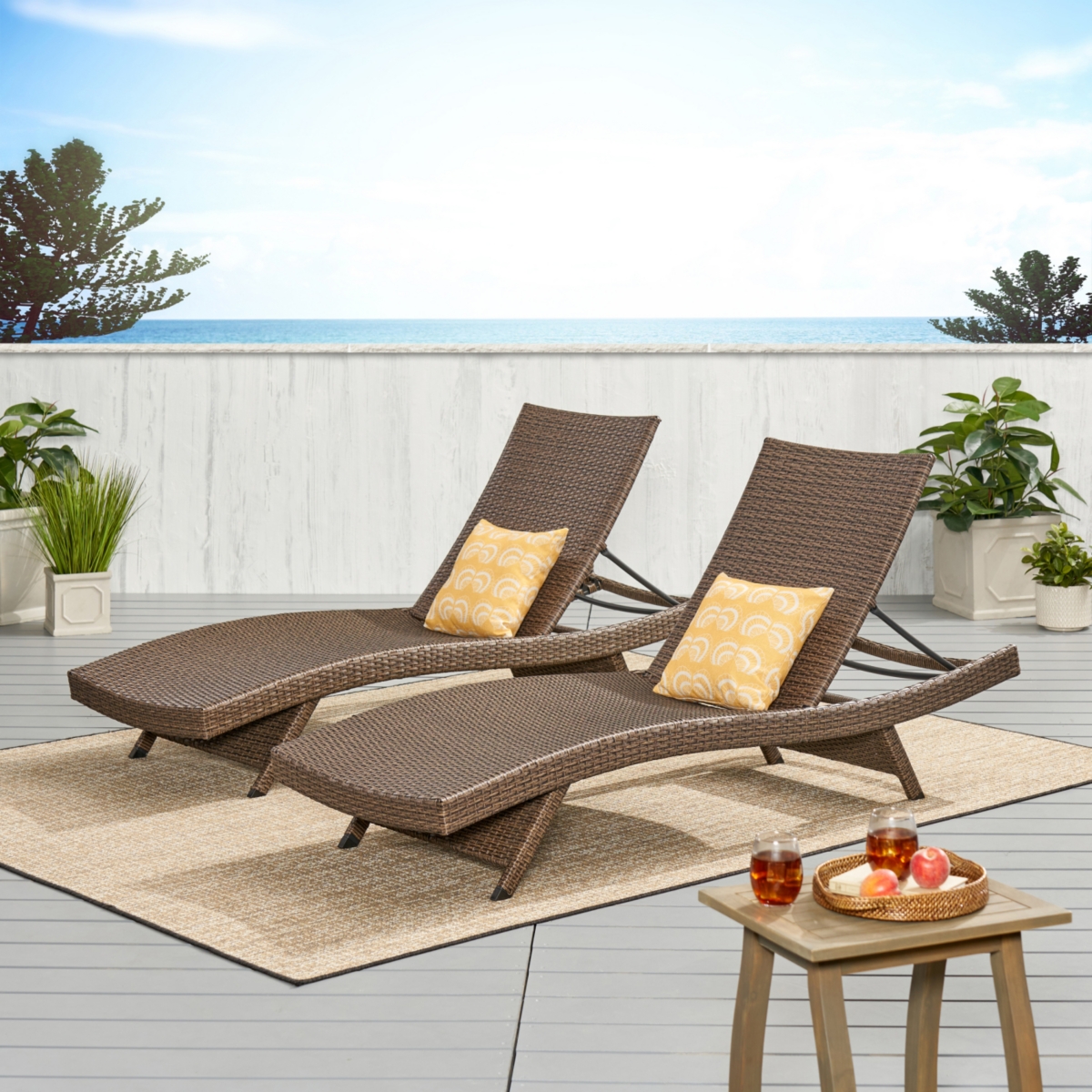 Click here for Streamdale Cozy Outdoor Chaise Lounge Set Premium... prices