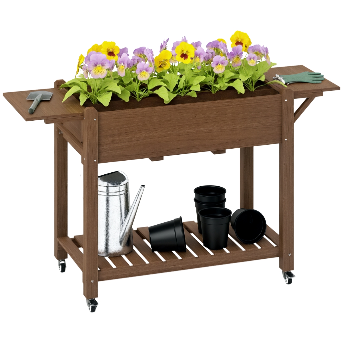 Click here for Outsunny Raised Garden Bed  Wood Raised Planter wi... prices