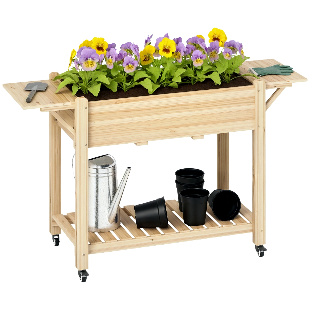 Click here for Outsunny Raised Garden Bed  Wood Raised Planter wi... prices