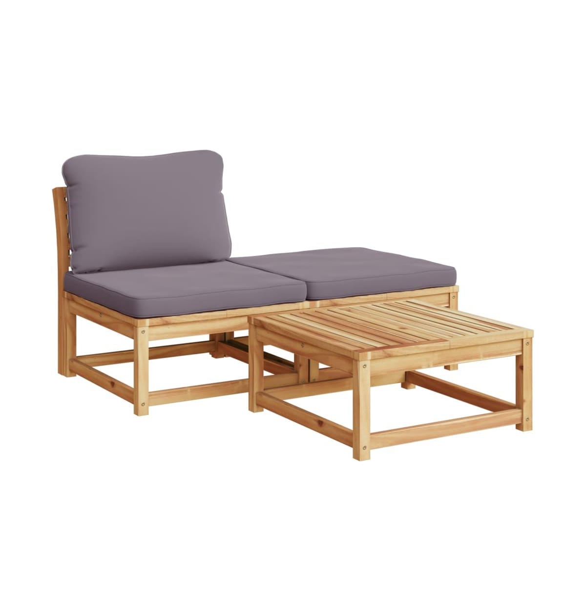 Click here for 3 Piece Patio Lounge Set with Cushions Solid Wood... prices