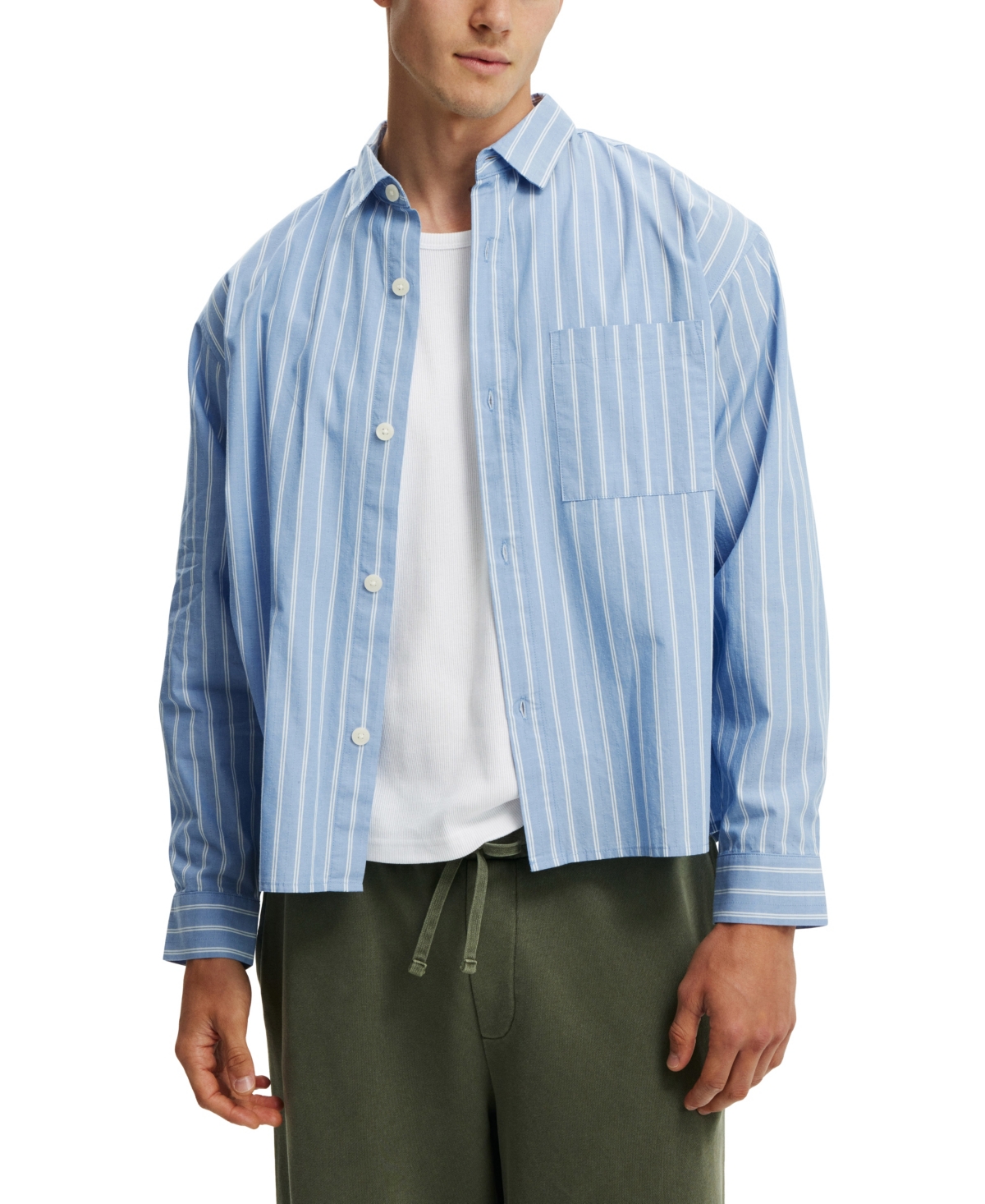 Click here for Cotton On Mens Hampton Long Sleeve Shirt - Soft bl... prices