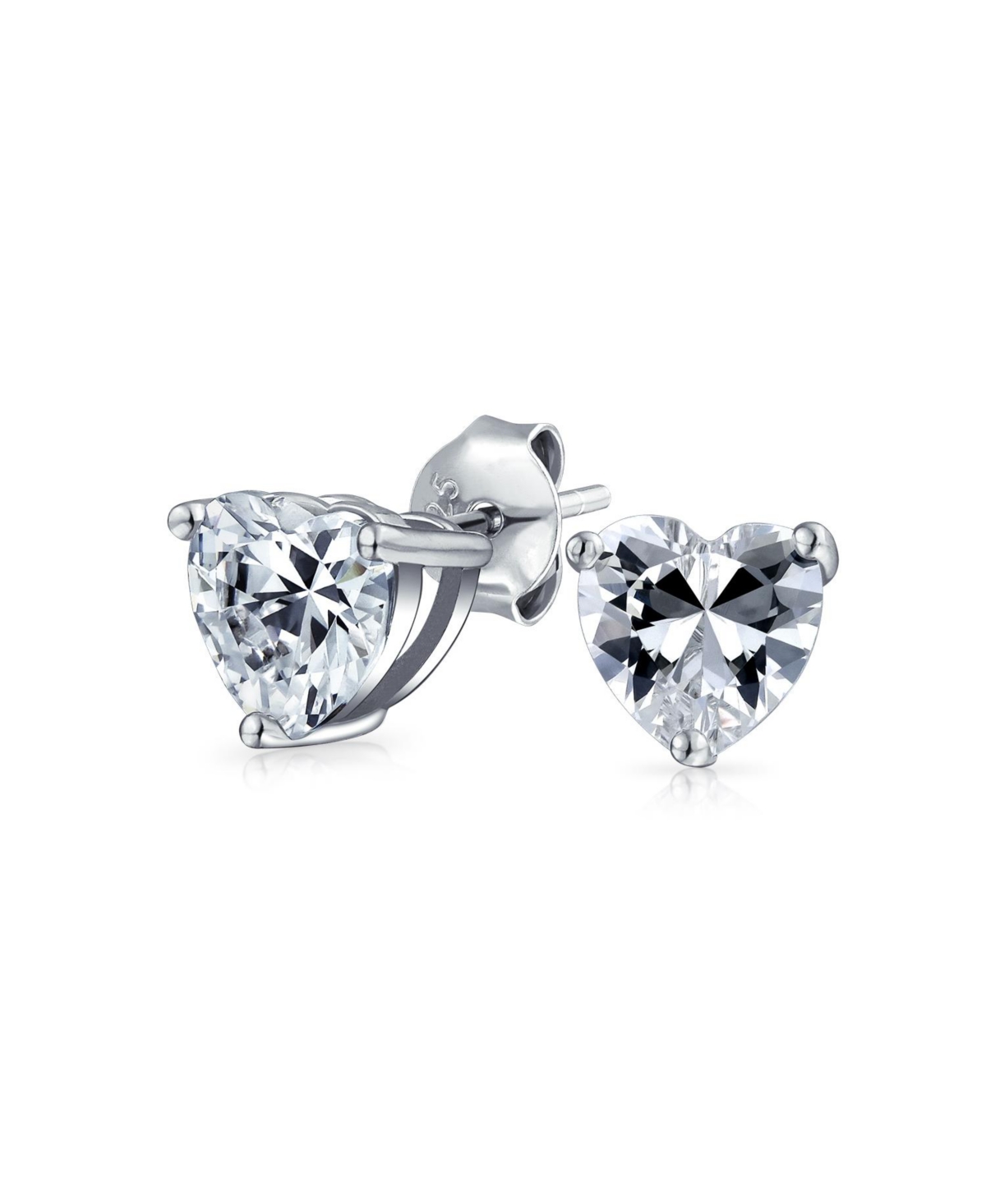 Click here for Bling Jewelry Heart Shaped Cz Solitaire Stud Earri... prices