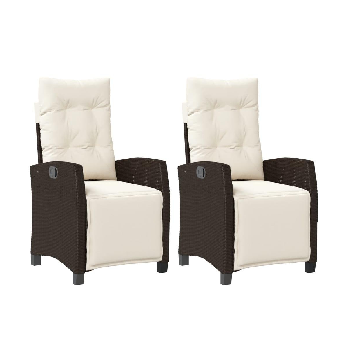 Click here for Reclining Patio Chairs 2 pcs with Footrest Brown P... prices