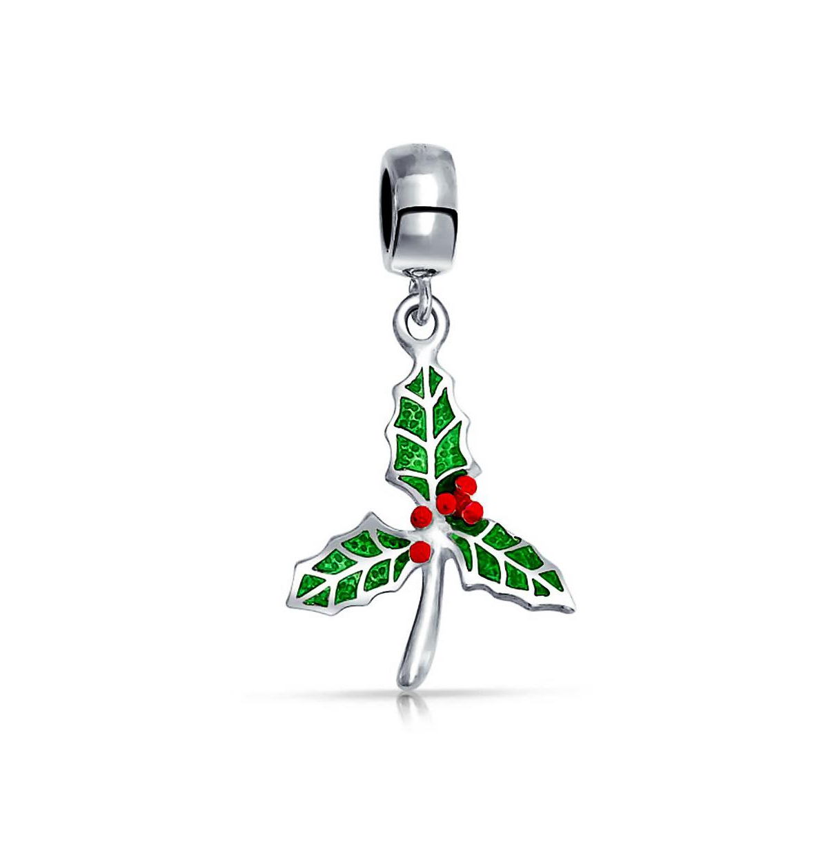 Click here for Bling Jewelry Christmas Charm Bead Green Mistletoe... prices