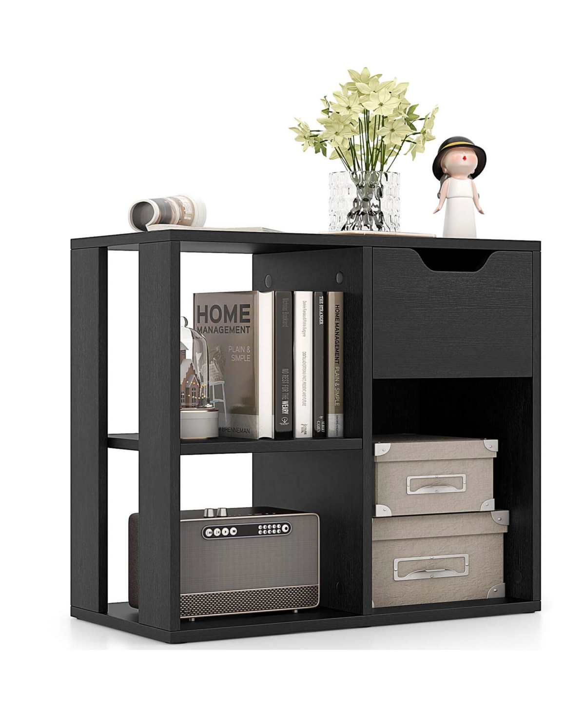 Click here for 1 Pcs 3-Cube Bookcase Organizer with 2-tier Wooden... prices