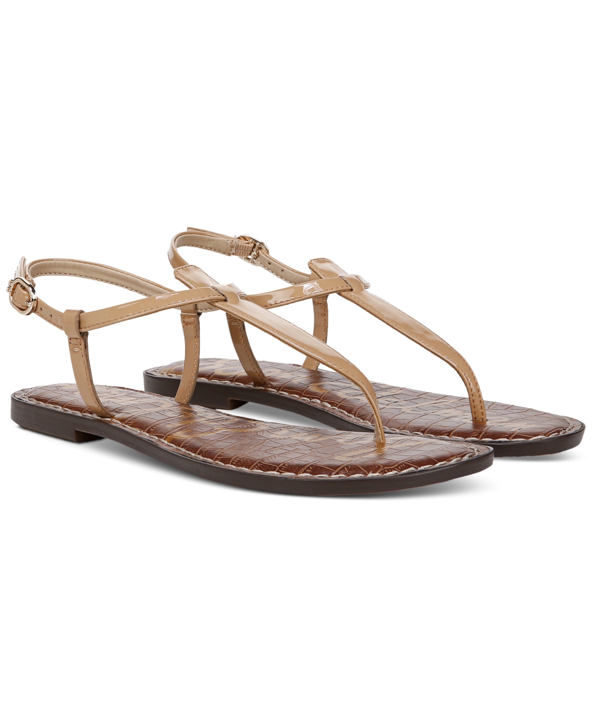 Click here for Sam Edelman Womens Gigi T-Strap Flat Sandals - Alm... prices
