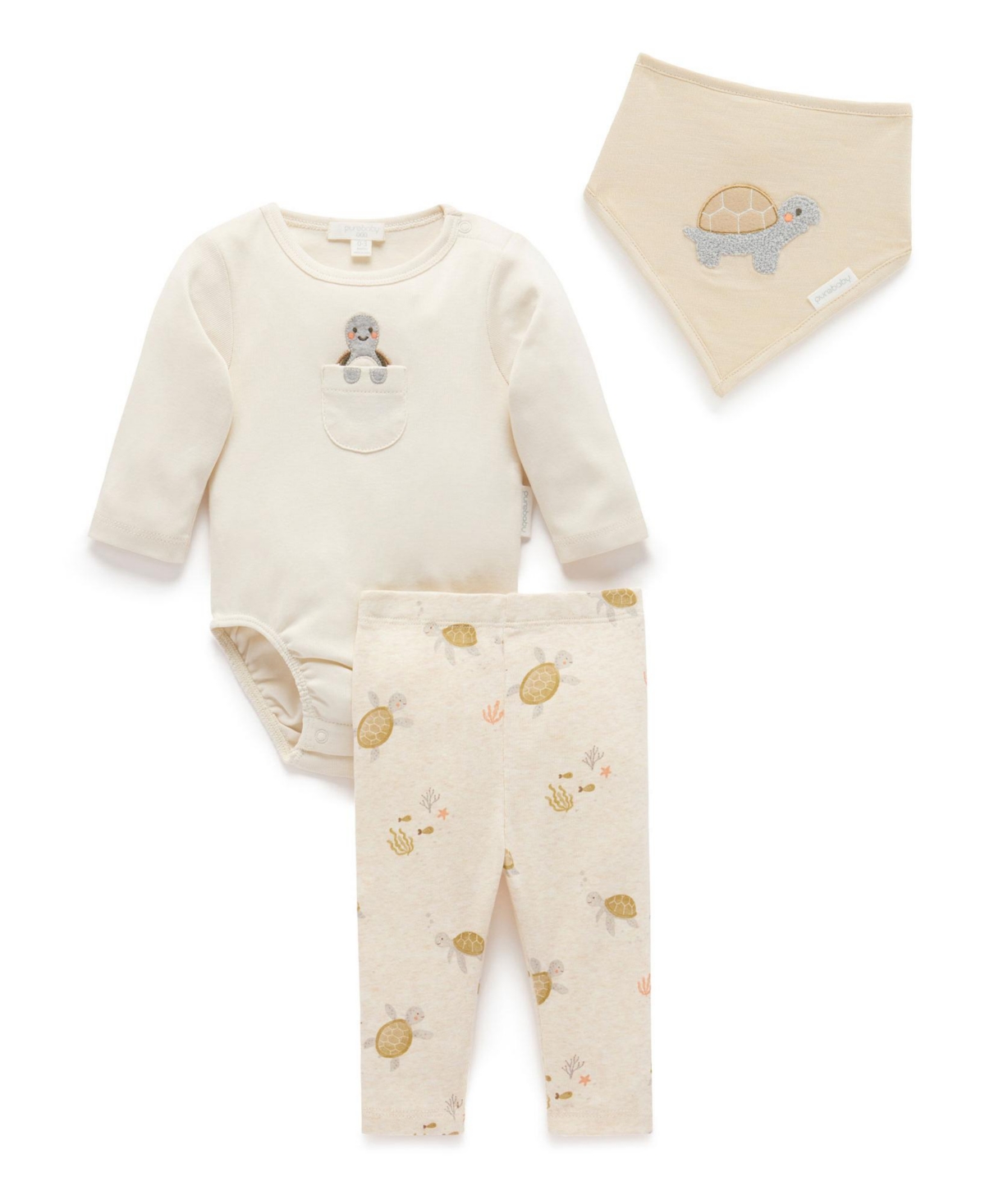 Click here for Purebaby Baby Bodysuit  Leggings and Bib 3 Piece G... prices