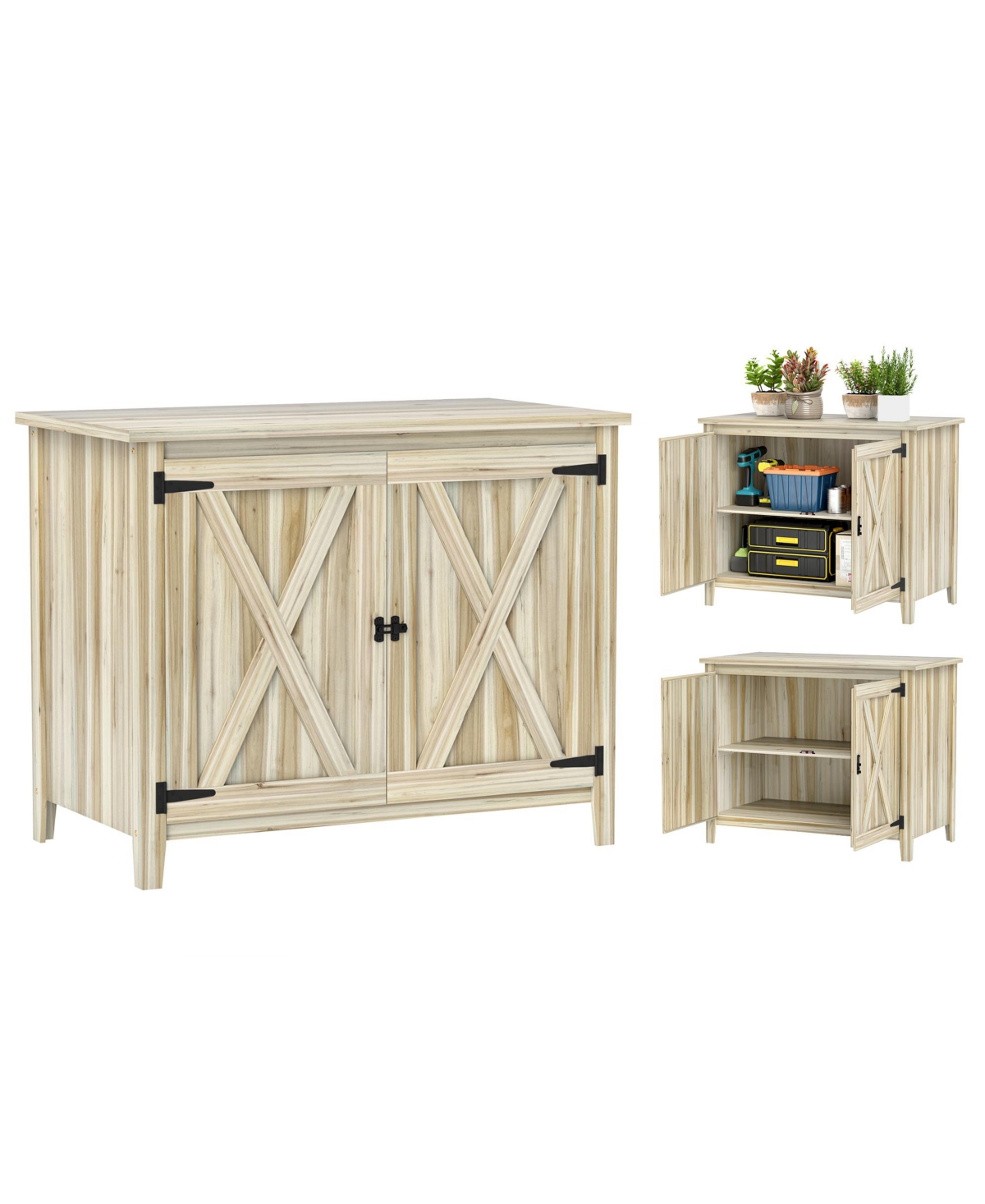 Click here for Outsunny Wood Outdoor Storage Cabinet Potting Shed... prices