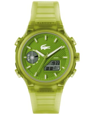 Lacoste Men's LC33 Green Silicone Strap Watch, 45mm - Macy's