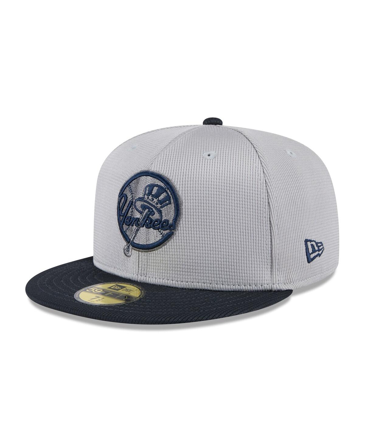 Click here for New Era Mens Gray/Navy New York Yankees 2025 Batti... prices