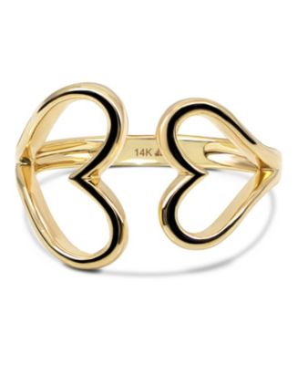 Devata Couple Heart Ring in 14K Gold, Size 8, approx. 3.0 grams. - Macy's