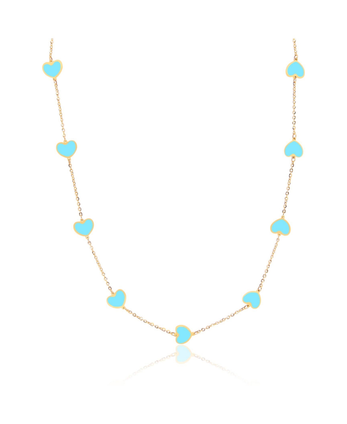 Click here for The Lovery Turquoise Heart Station Necklace 14K Go... prices