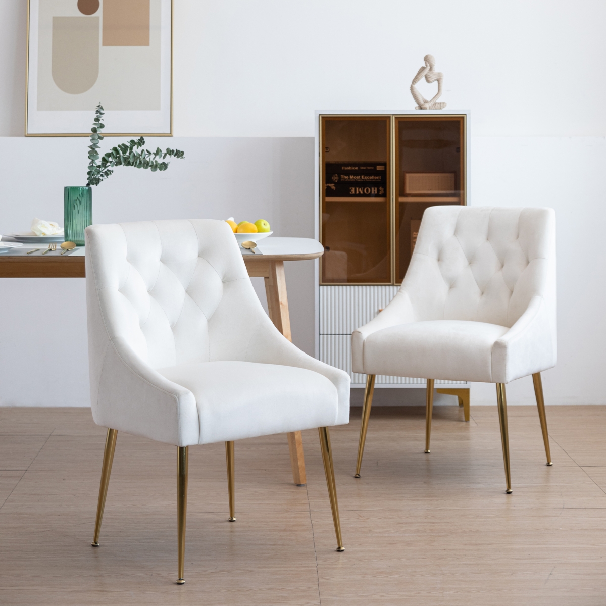 Click here for Dyhome Modern Velvet Upholstered Dining Chairs Set... prices