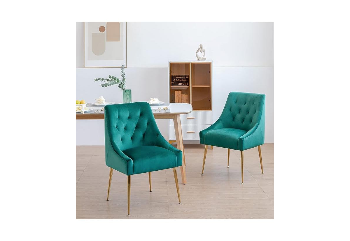 Click here for Dyhome Modern Velvet Upholstered Dining Chairs Set... prices