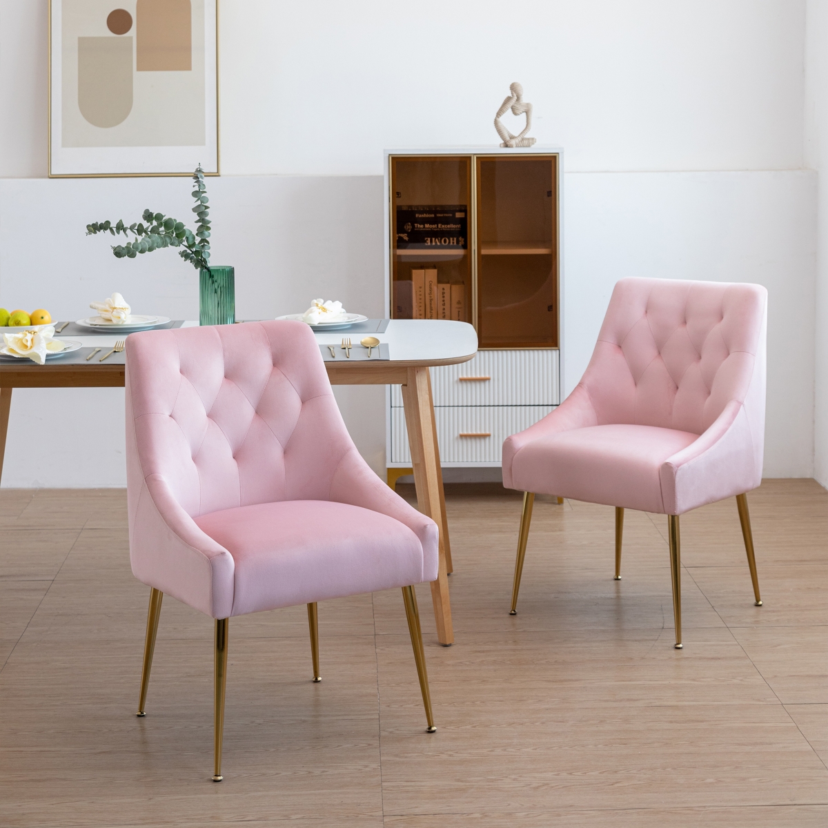 Click here for Dyhome Modern Velvet Upholstered Dining Chairs Set... prices