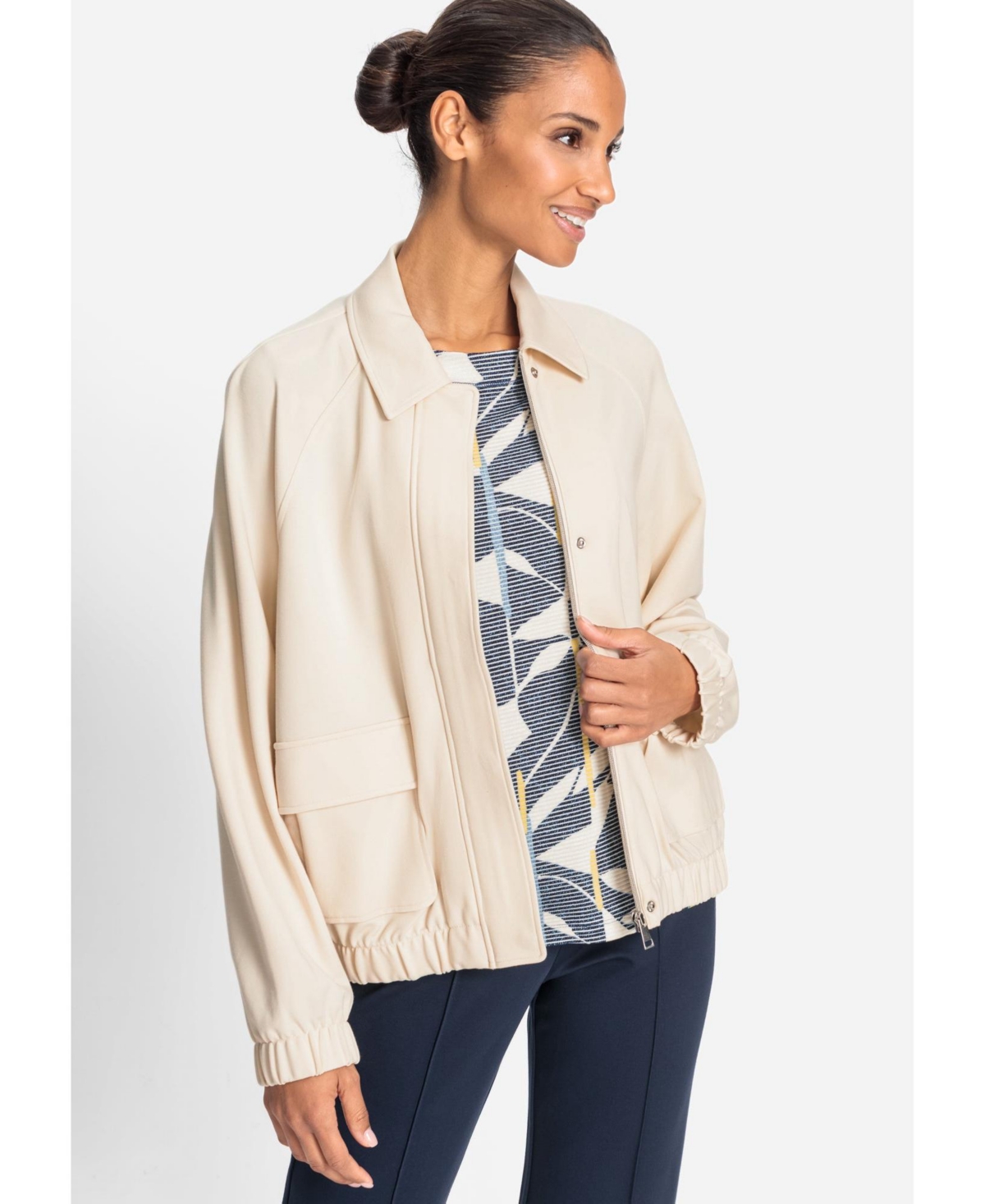 Click here for Olsen Collared Bombe - Canvas beige prices