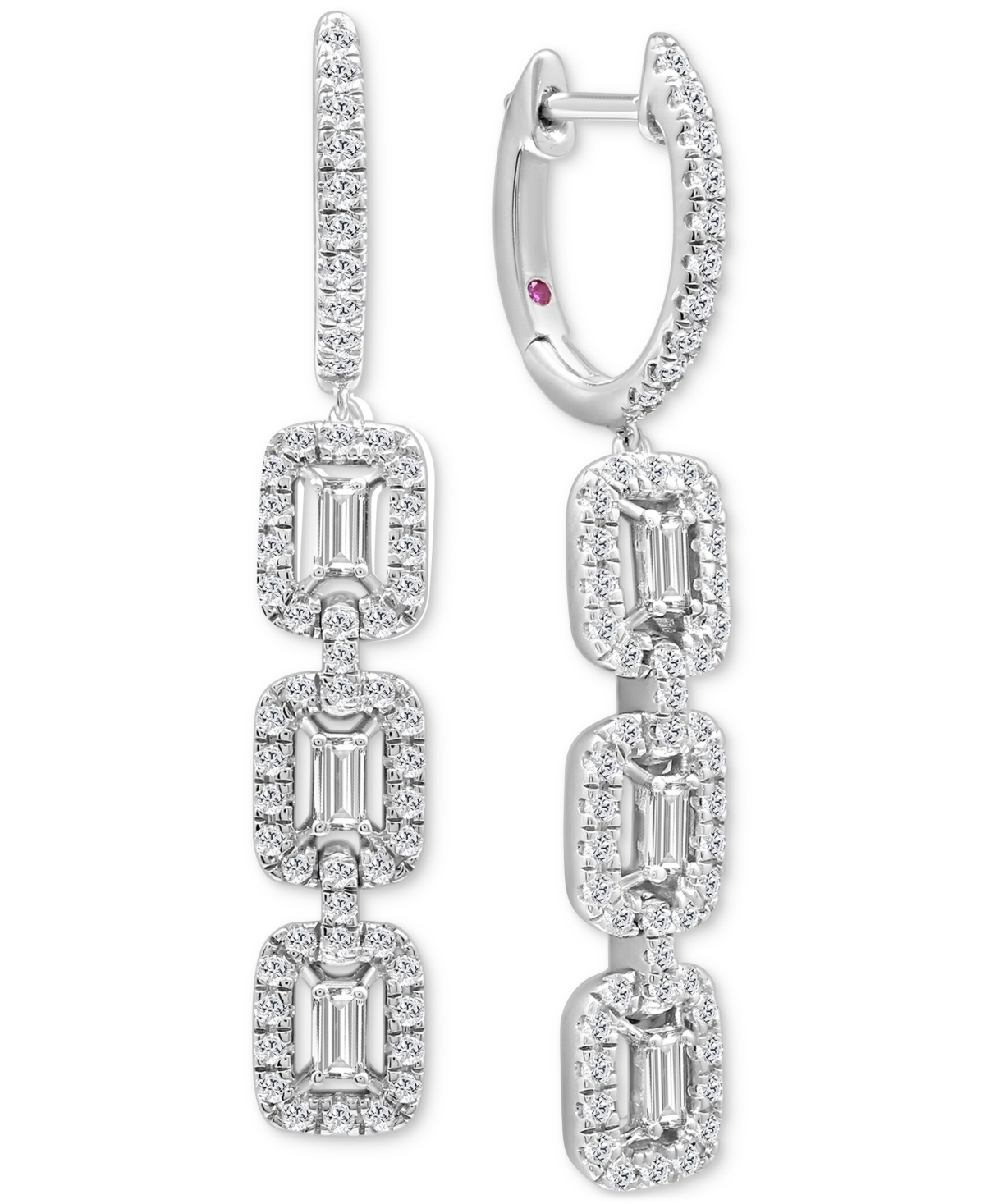 Click here for Diamond Link Drop Hoop Earrings (3/4 ct. t.w.) in... prices