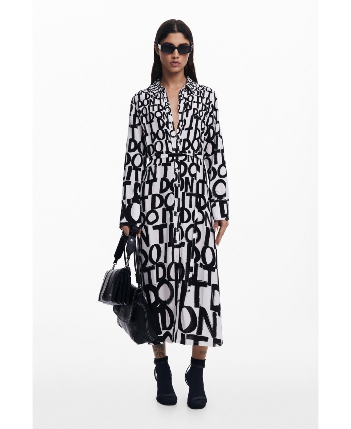 Click here for Desigual Womens Lettering midi dress - Light beige prices