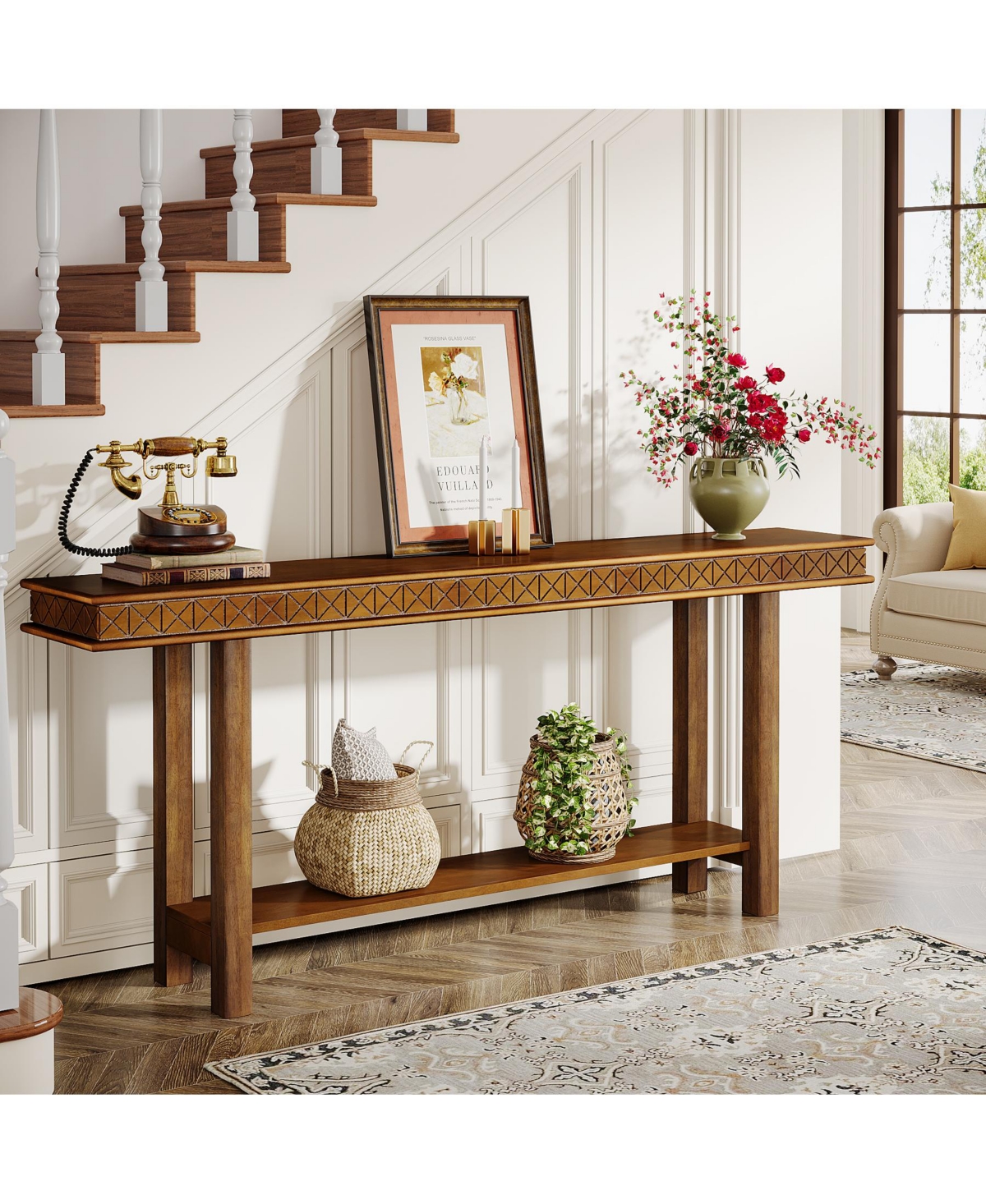 Click here for Tribesigns Extra Long Console Table 2-Tier Entrywa... prices