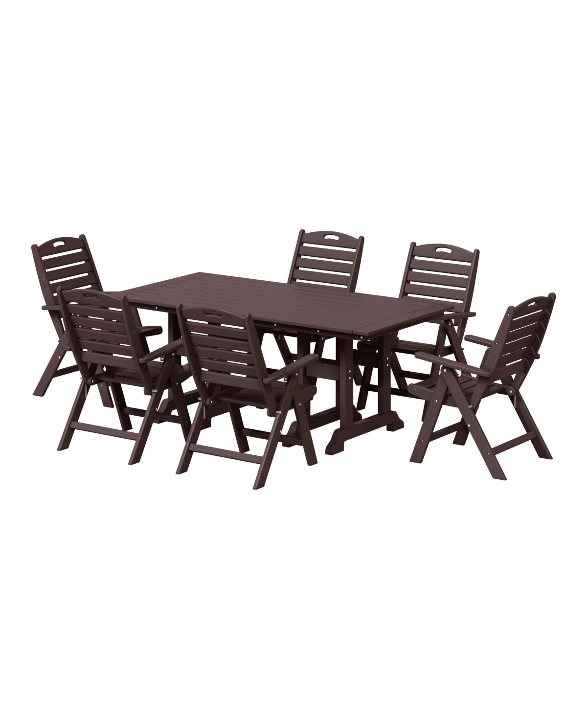 Click here for 7-Piece Hdpe Rectangular Patio Dining Table Set wi... prices