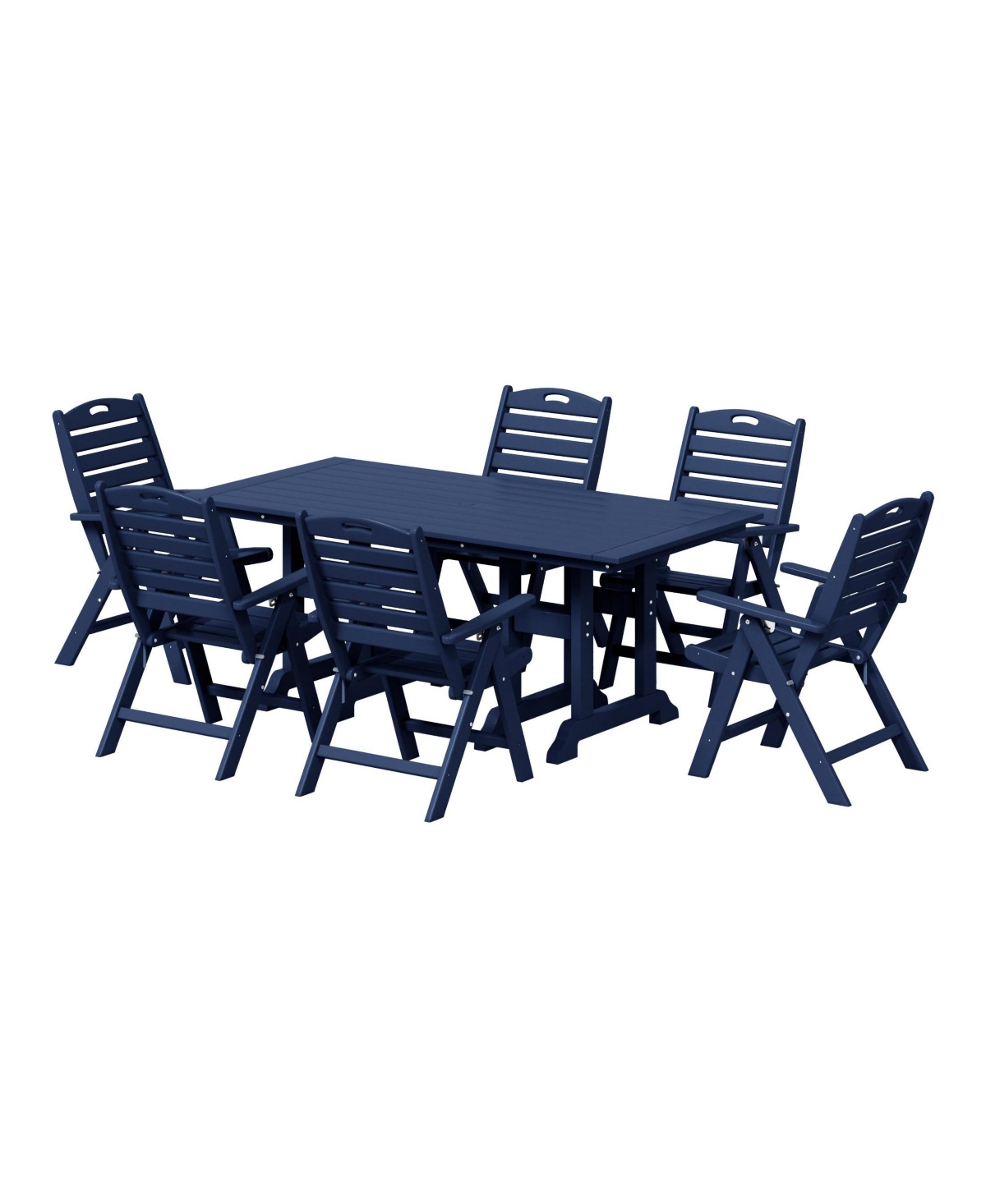 Click here for 7-Piece Hdpe Rectangular Patio Dining Table Set wi... prices