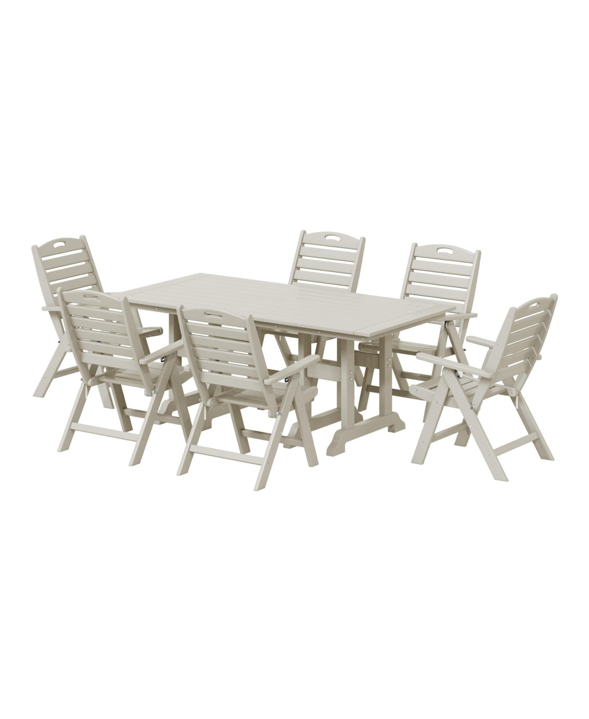 Click here for 7-Piece Hdpe Rectangular Patio Dining Table Set wi... prices