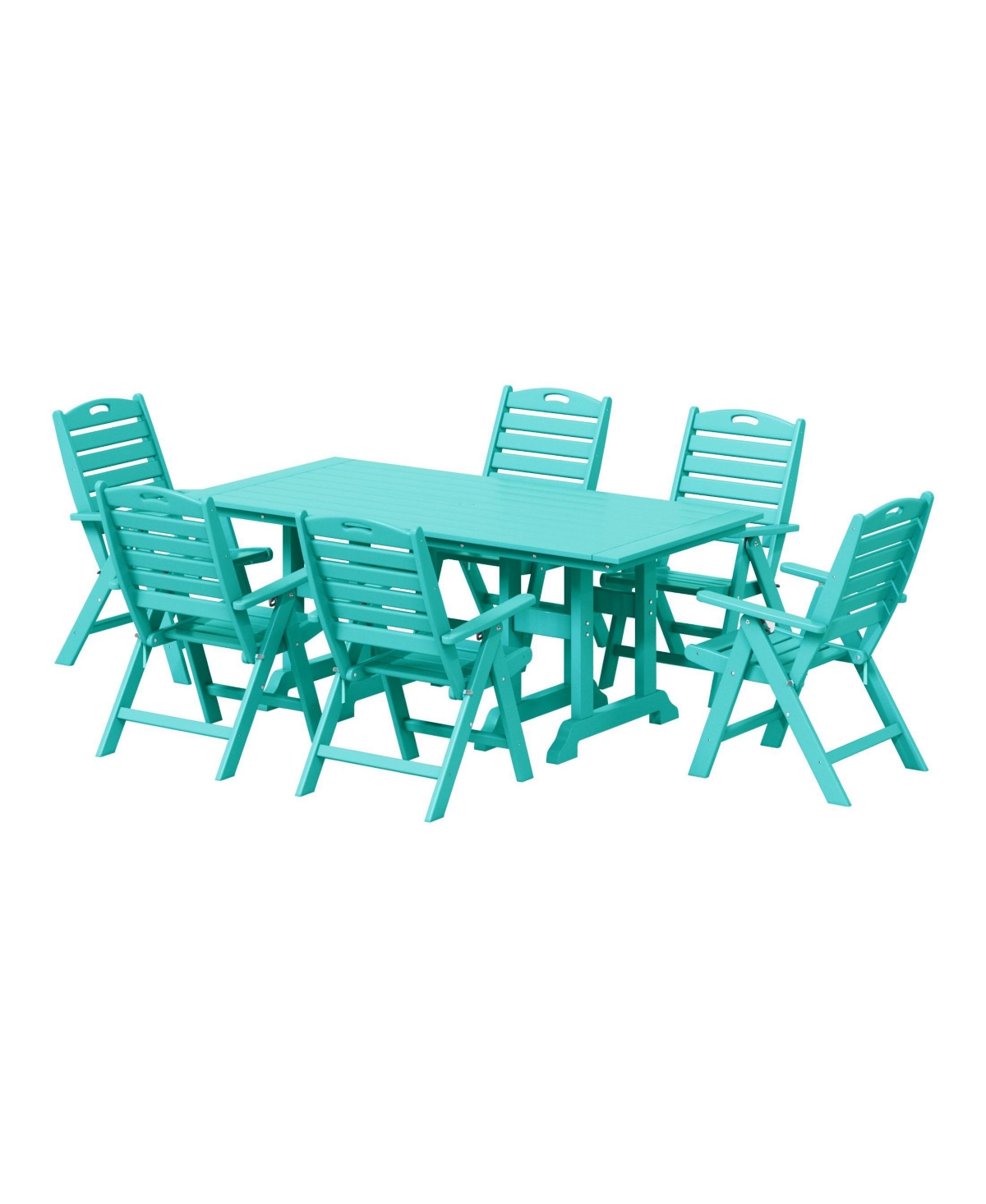 Click here for 7-Piece Hdpe Rectangular Patio Dining Table Set wi... prices