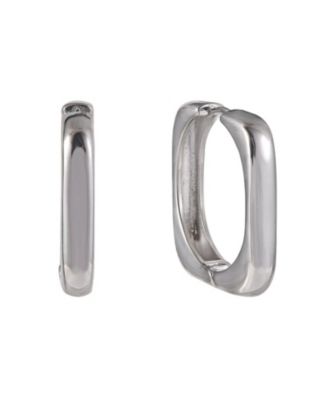 Laundry by Shelli Segal Silver Tone Square Clickit Hoop Earrings - Macy's