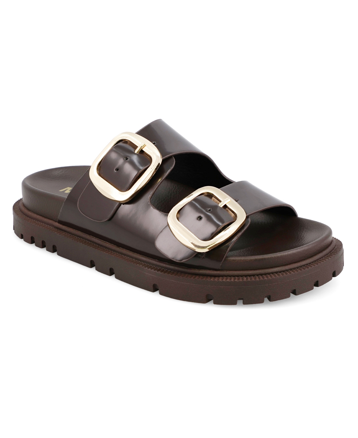 Click here for Mia Womens Gen Double Buckle Flat Slide Sandals -... prices