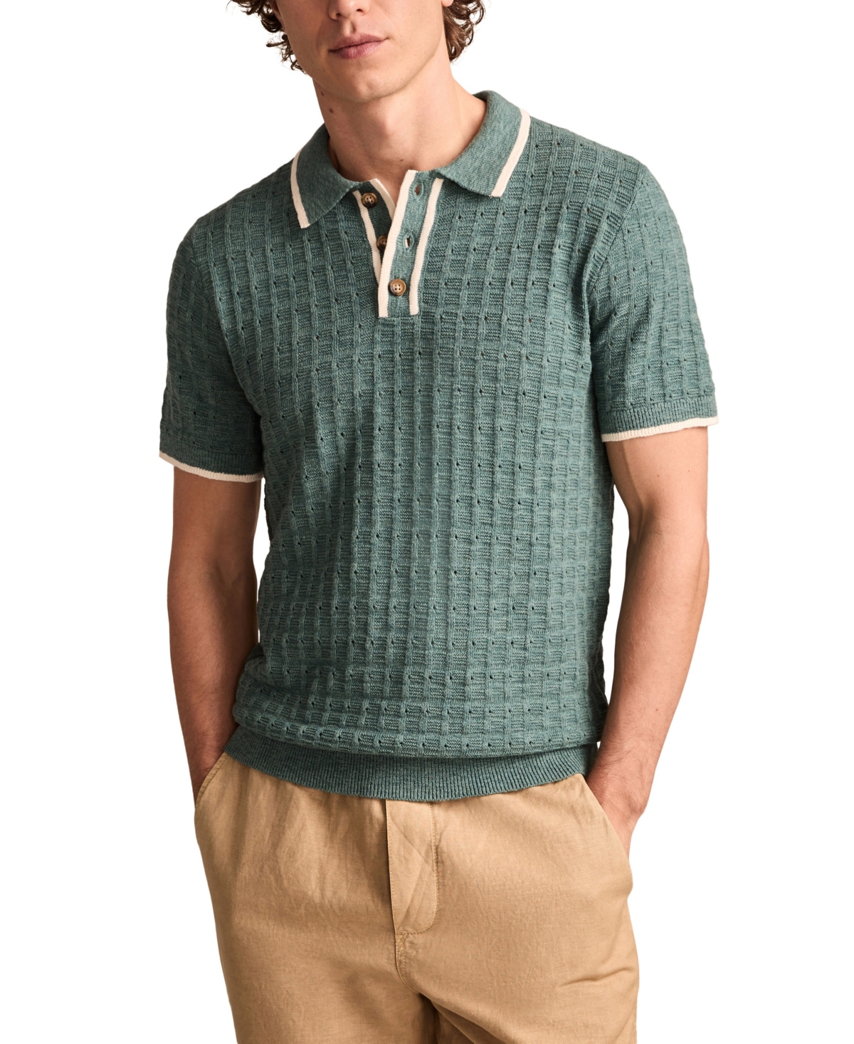 Click here for Lucky Brand Mens Short Sleeve Tipped Polo Sweater... prices