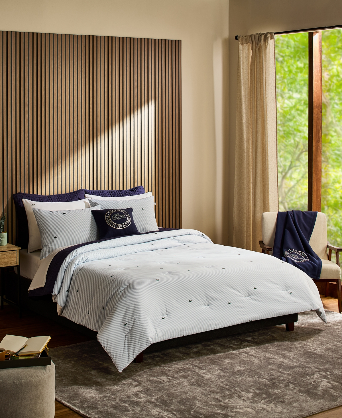 Click here for Lacoste Home Pinstripe Croc Cotton 3-Pc. Comforter... prices