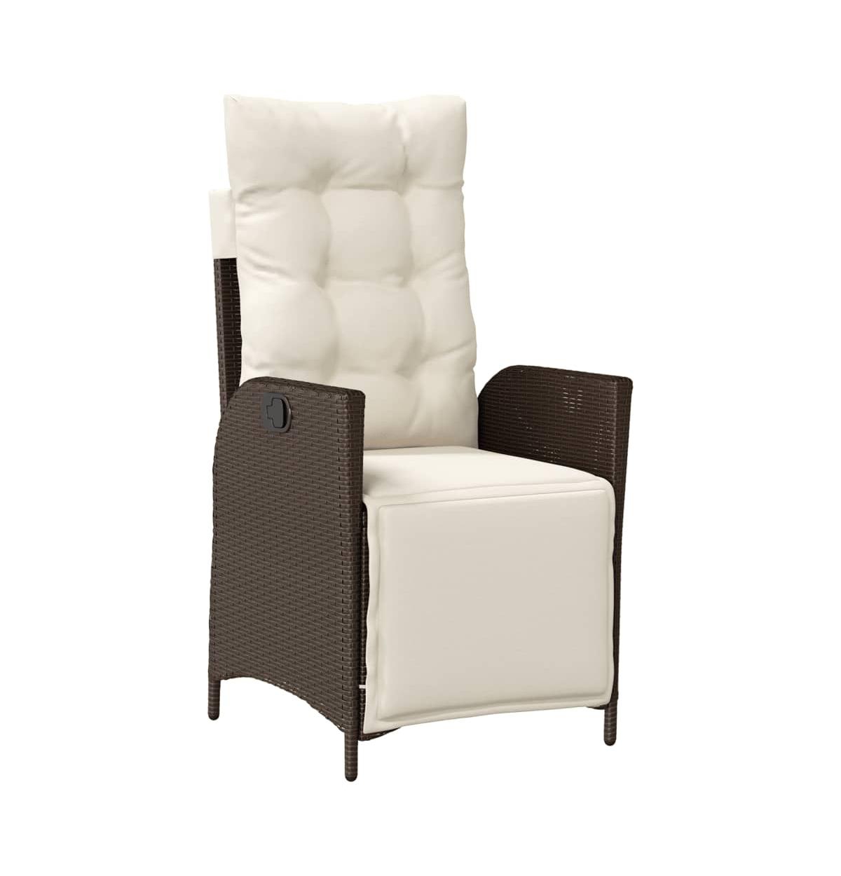 Click here for Reclining Patio Chair with Footrest Brown Poly Rat... prices