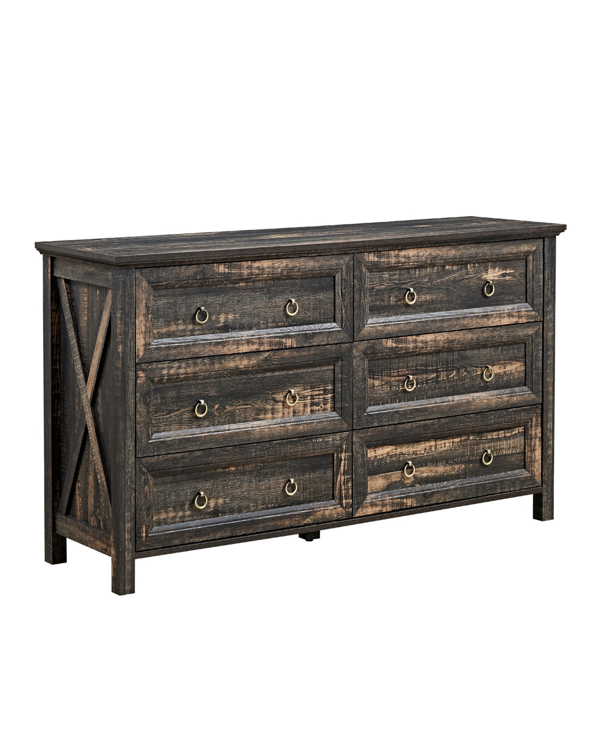 Click here for Farmhouse 6 Drawers Dresser for Bedroom  Wood Rust... prices