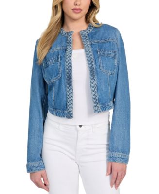 GUESS Women's Juliana Braided Denim Jacket - Macy's